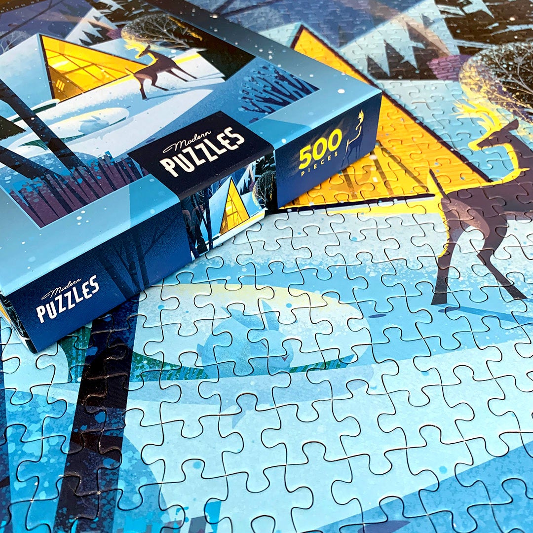 Modern Puzzles | Frost & Fire | 500pc Modern Jigsaw Puzzle | Modern Puzzles